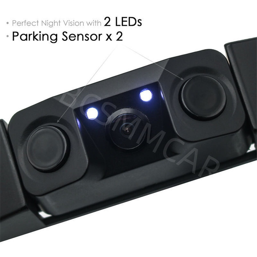License Plate Parking Sensor Car Radar Rearview Backup Cam Step-Up ...