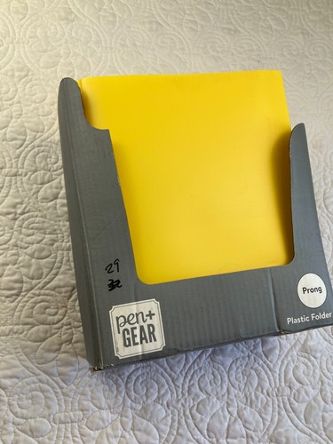 Pen & Gear Plastic Folders w/Metal Prongs Bulk Lot Yellow Box of 29 | eBay