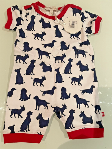 Fox & Finch Red Navy & White Baby boy romper suit 000 NWT dogs one ...