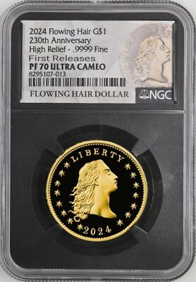 2024-W 1 Oz GOLD 230TH ANNIVERSARY FLOWING HAIR NGC PF70UCAM FR High ...