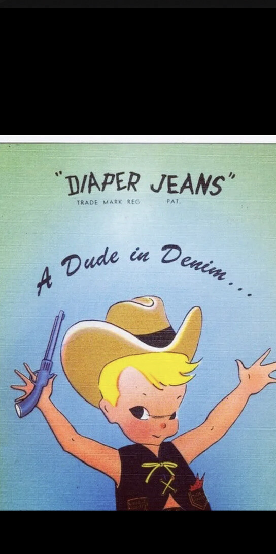 Vintage Baby Girl Diaper Jeans Mid Century 1940-1950 … - Gem