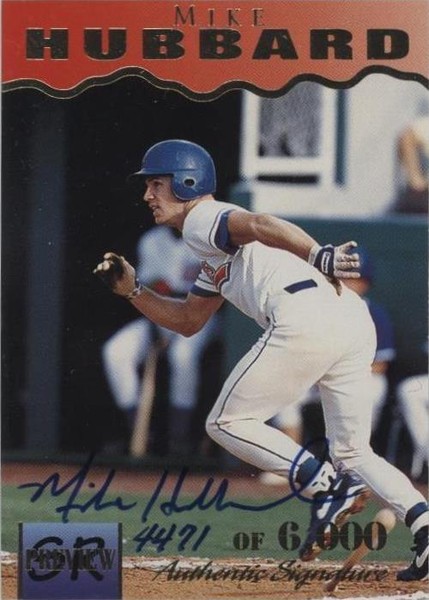 1995 Signature Rookies - Previews Signatures #13 Mike Hubbard /6000 (AU ...