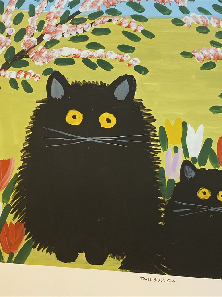 Maud Lewis: Three Black Cats 24X20 Archival Quality Fine Art Print With ...