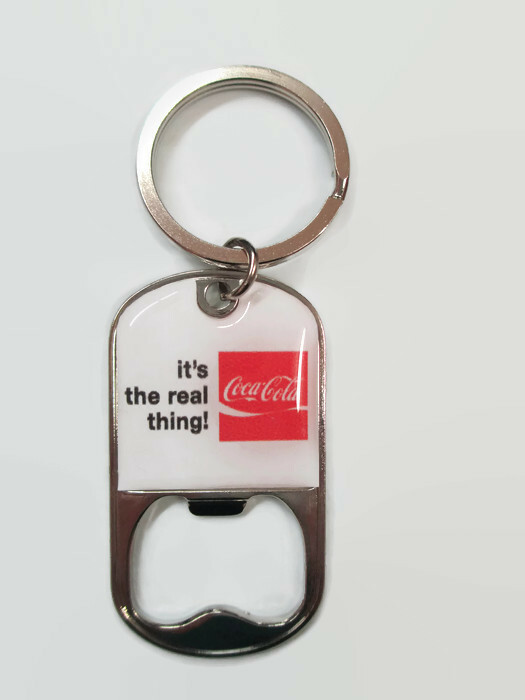 Coca-Cola Bottle Opener Keytag Keychain It's the Real Thing Logo ...