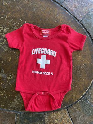 Lifeguard Red Pompano Beach Bodysuit Onepiece Top Short Sleeve 18 Month ...