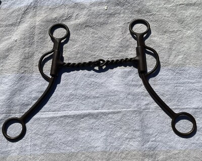 Used Western Bit, Long shank Twisted Wire Iron Snaffle bit w/long ...
