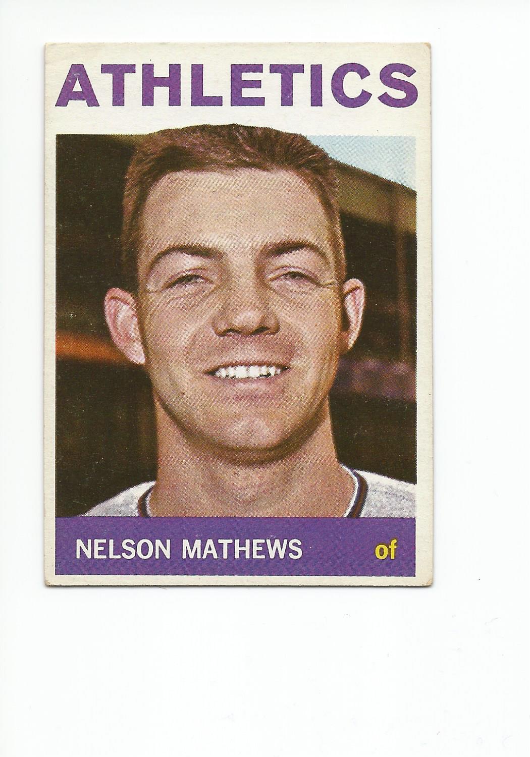 NELSON MATHEWS 1964 Topps Baseball card #366 Kansas City Athletics A's ...
