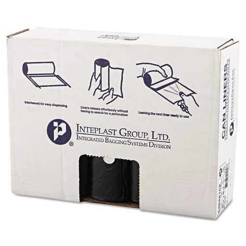 Inteplast Group High-Density Trash Bag 45gal Black, 25/Roll, 10 Rolls ...