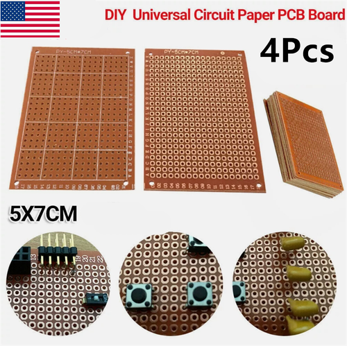 4Pcs 5*7CM Prototype Paper Plate PCB Universal Test Board DIY ...