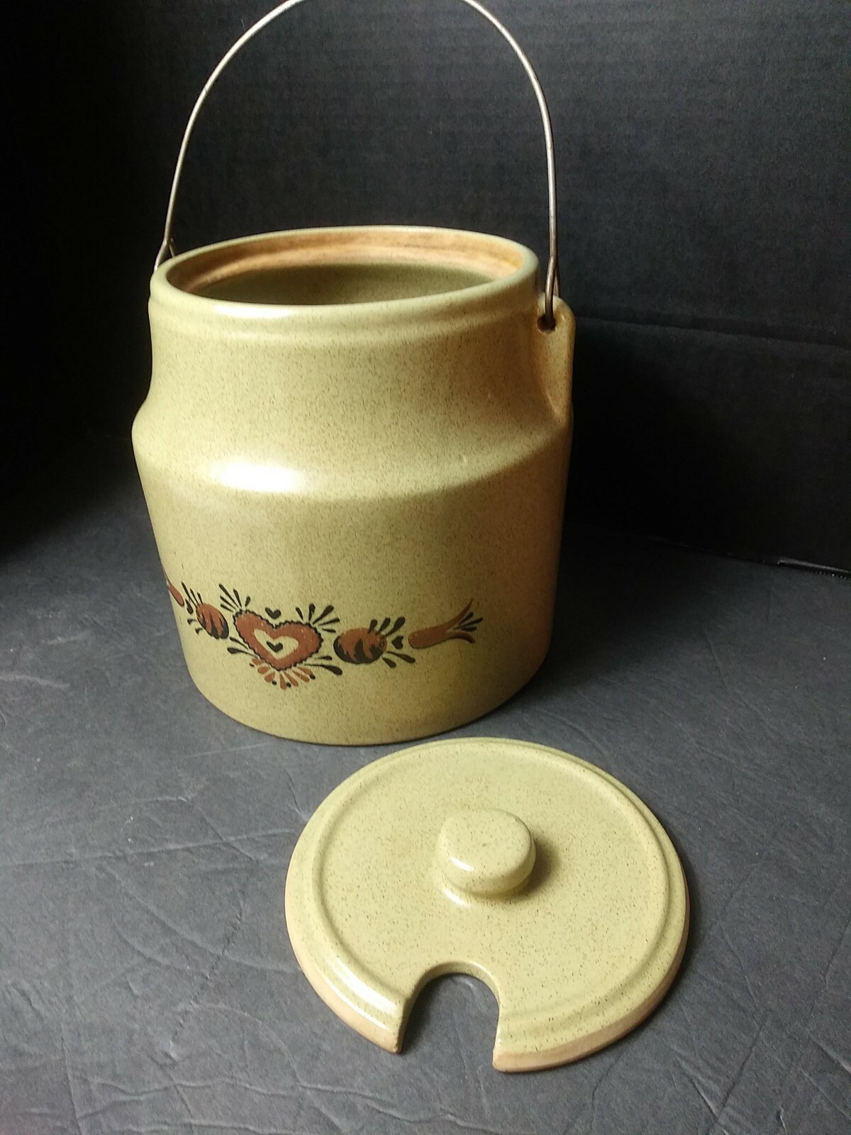 Western Stoneware Monmouth Pottery Casserole Crock W/ Handle Oven Proof ...