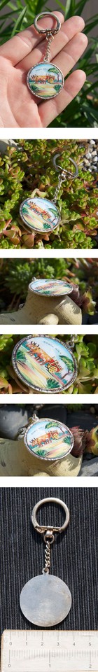 NICE VINTAGE ENAMEL AUTOMOBILE CAR KEYCHAIN # COSTA RICA | eBay