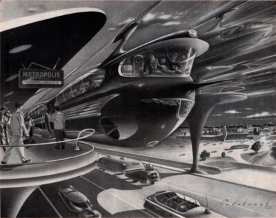 Monorail Retro Futurism Arthur Radebaugh 1933 Visionary Sci-Fi Art ...