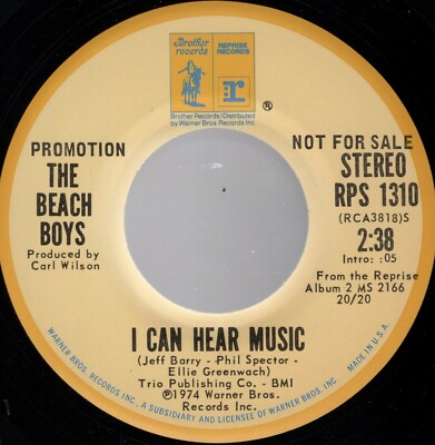 Beach Boys I Can Hear Music (Stereo/ Mono) USA PROMO 45 W/O PS | eBay