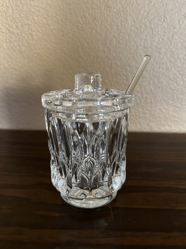 Vintage Crystal Condiment Jar With Spoon Crystal Jelly Jar | eBay