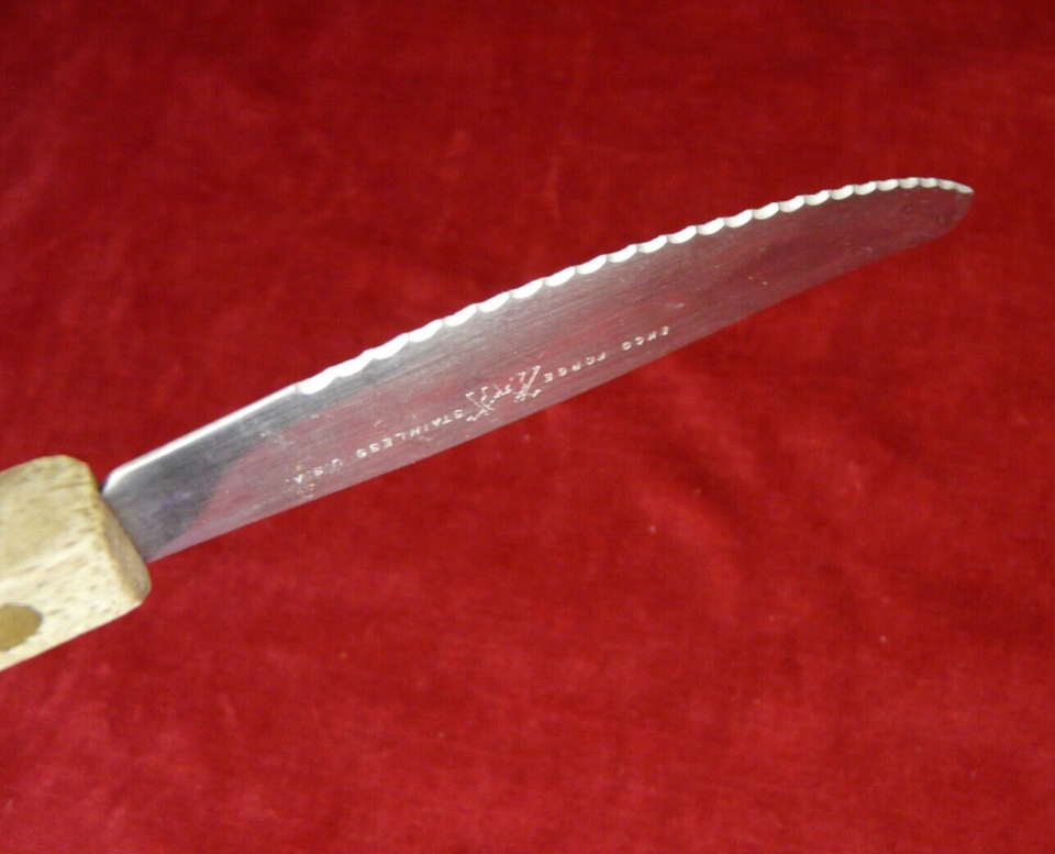 Vintage Ekco Forge Steak Knife Stainless Serrated Edge USA 3 5/8" blade ...