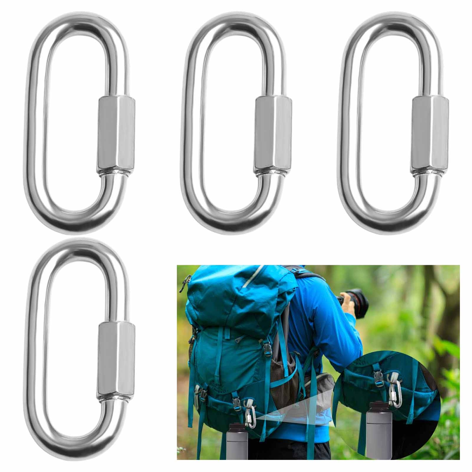 Stainless Steel Quick Connect Opening Chain Link Outdoor Tool Coupler ...