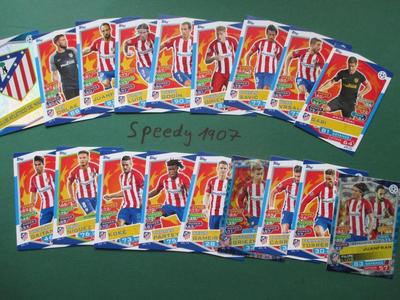 Topps Champions League 2016 17 all 18 Atletico Cards Logo Team Mates ...