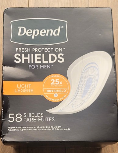 Depend Fresh Protection Incontinence Shields Light Guard for Men, 58 Ct ...