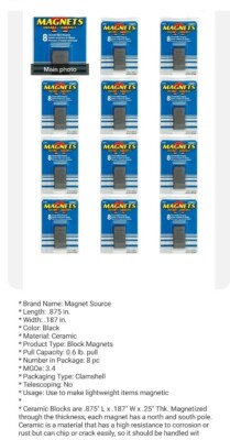 12 Packs (96 Magnets) Magnet Source Ceramic Block Magnets | eBay