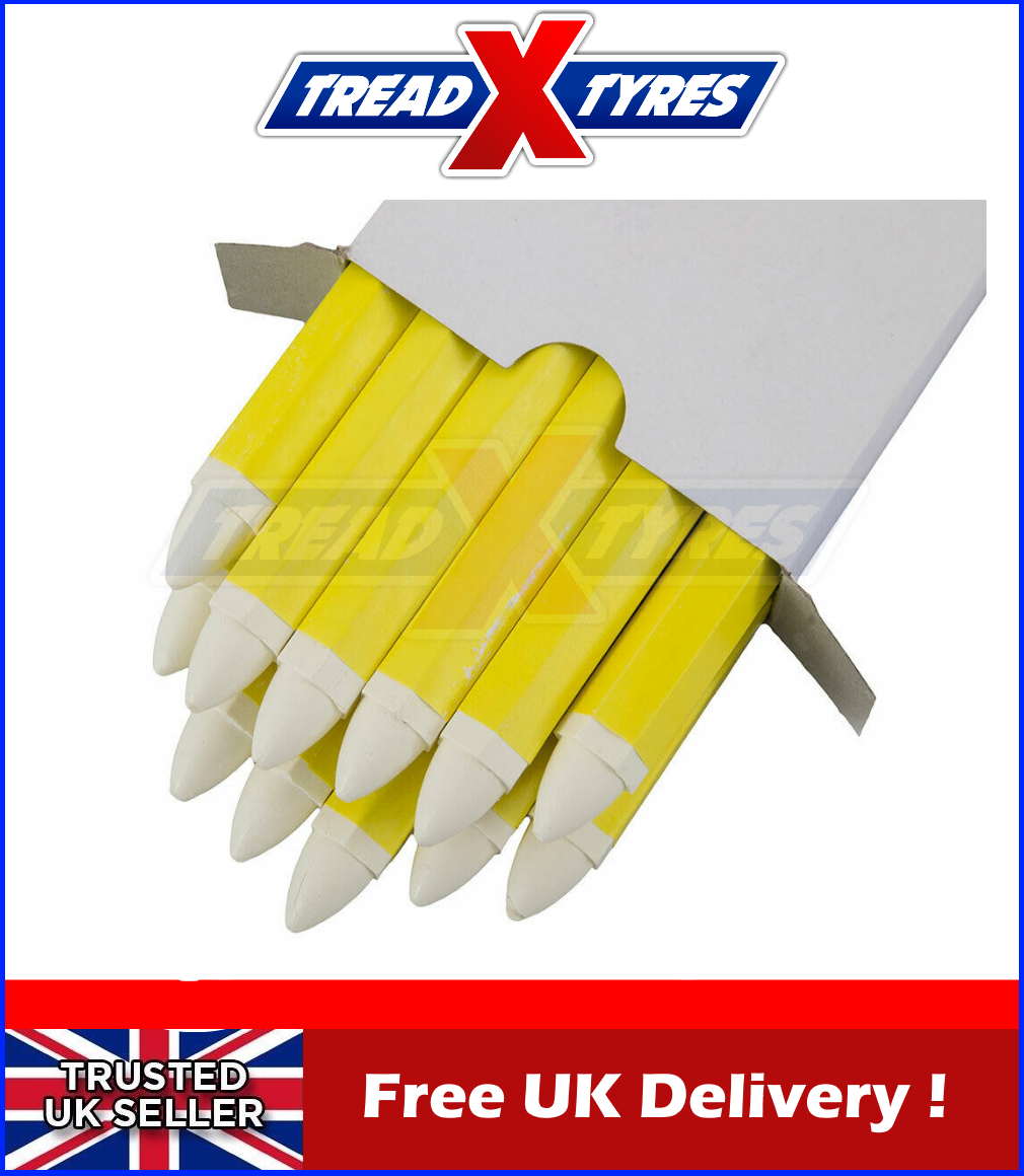 12x Premium Tyre Chalk Wax Marking Crayon White Repair Markers Crayons ...