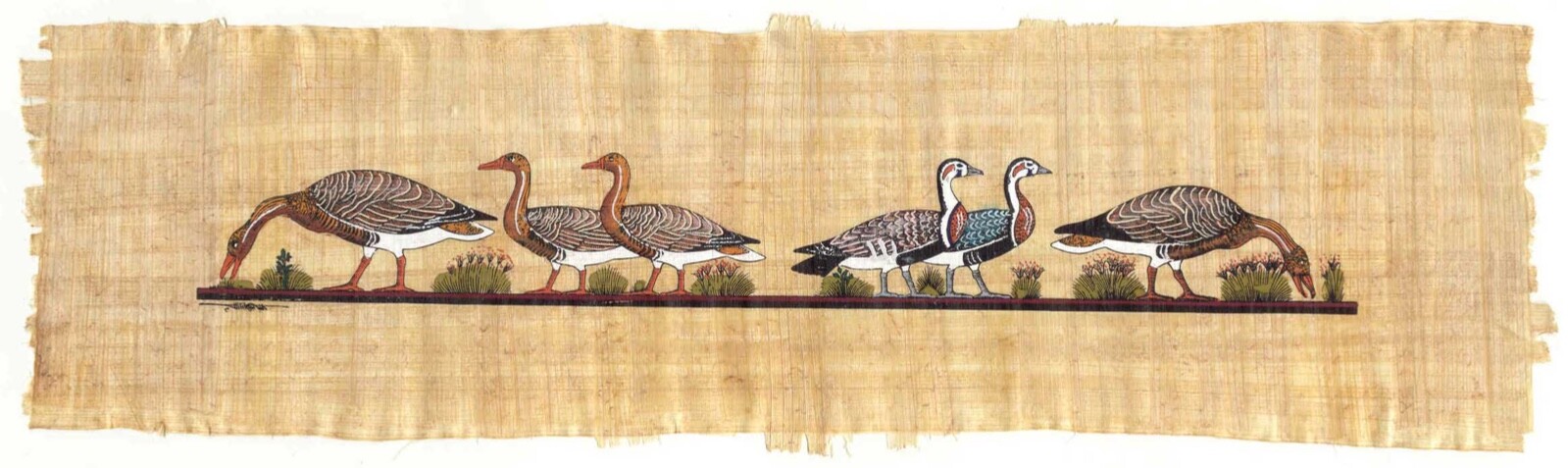 Hand Painted Signed Papyrus Maidum Geese. Souvenir from Egypt. | eBay