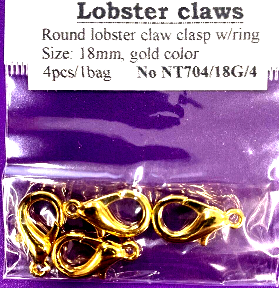 48X Round Lobster Claw Clasp w/ ring Gold Plated Size: 18 mm | eBay