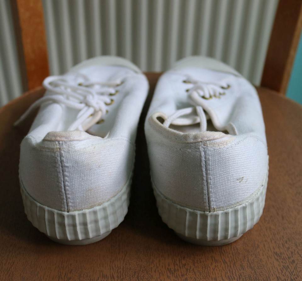 Cioa white lace-up plimsolls trainers adult size 8 UK | eBay