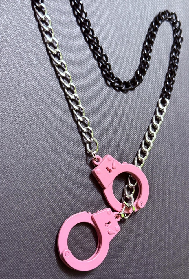 Pastel Pink Handcuffs Slip Chain Choker Necklace Kink Roleplay Goth Alt ...