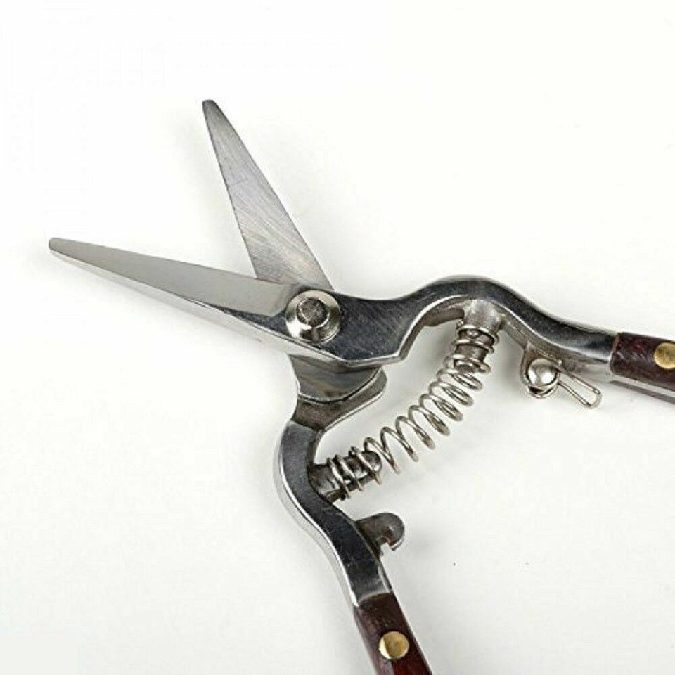 Quick Cut 8" Pruning Shear Spring Loaded Wood Handle Grape Pruning ...