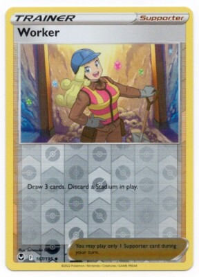 Worker Trainer Supporter Reverse Holo Uncommon (167/195) Pokemon Silver ...