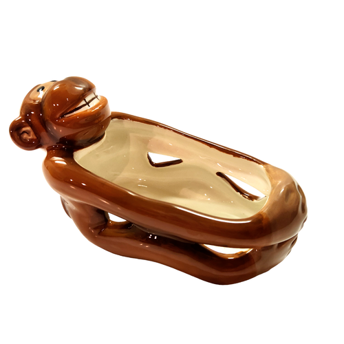 Boston Warehouse Smiling Brown Monkey Ceramic Sweetener Packet Holder ...