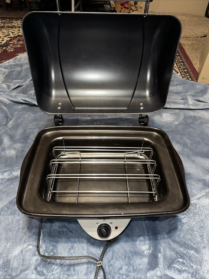 RIVAL Crock Pot BBQ Pit Indoor Countertop Slow Roaster Meat Grill BB100 ...