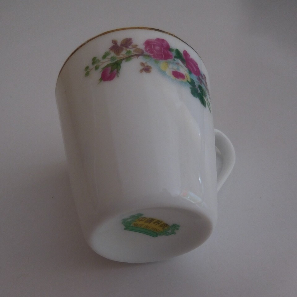 Cup Coffee Ceramic Fine Porcelain China Flower Gold Art Nouveau Deco ...