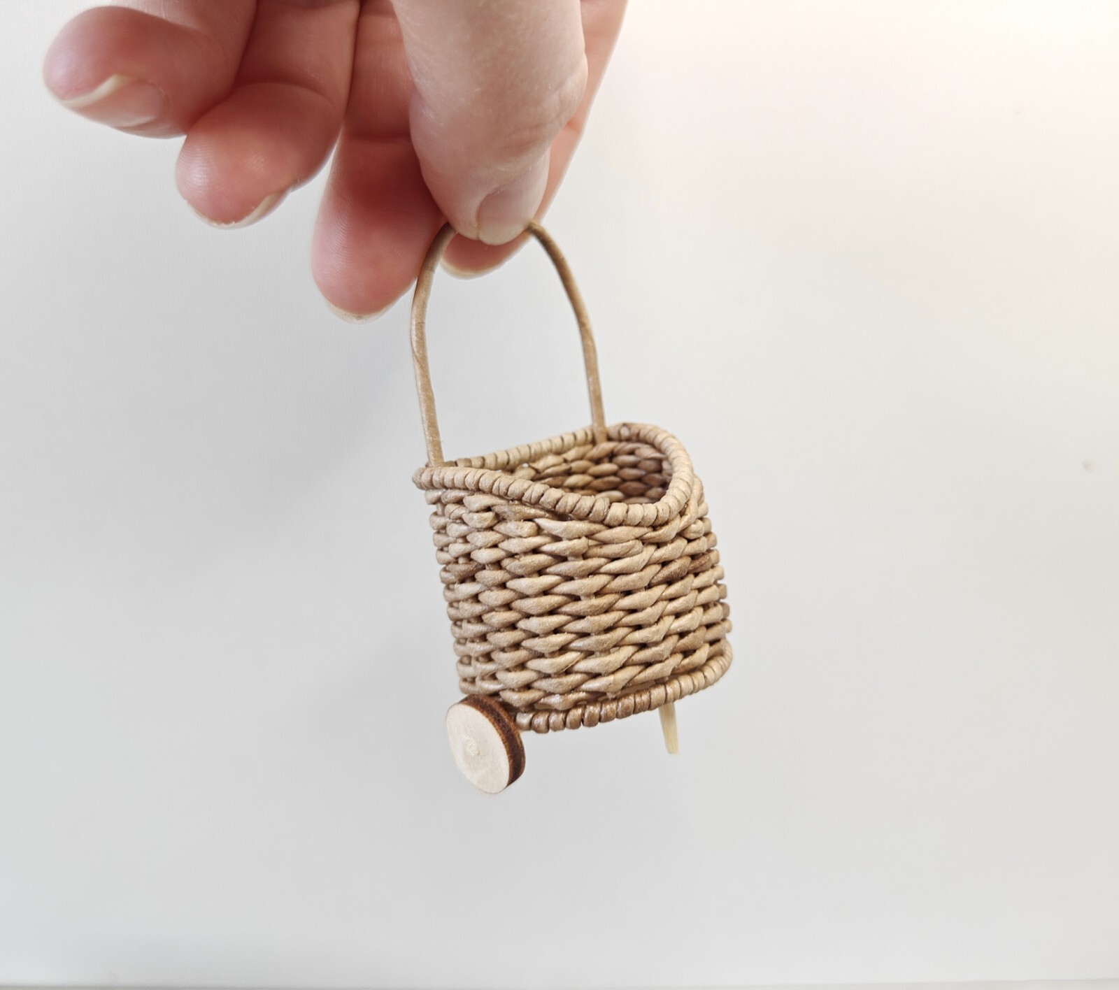 1:12 dollhouse miniature wicker trolley shopping basket | eBay