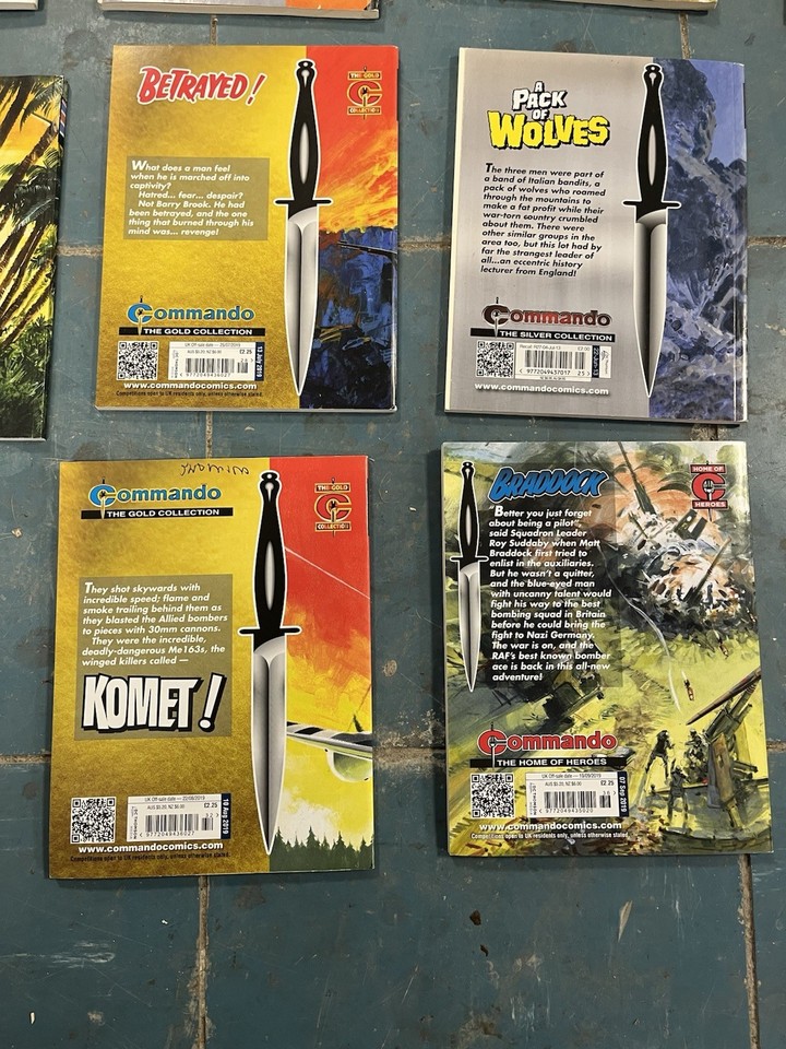 Collection of 10 British Commando Comic Books In Very Good Condition ...
