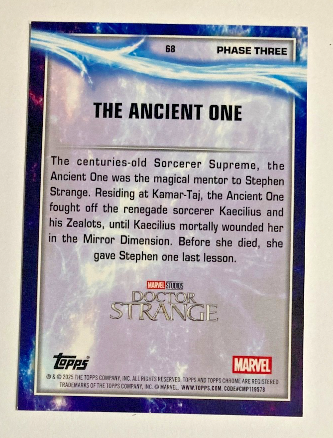 2025 TOPPS CHROME MARVEL STUDIOS TILDA SWINTON ANCIENT ONE RED ...