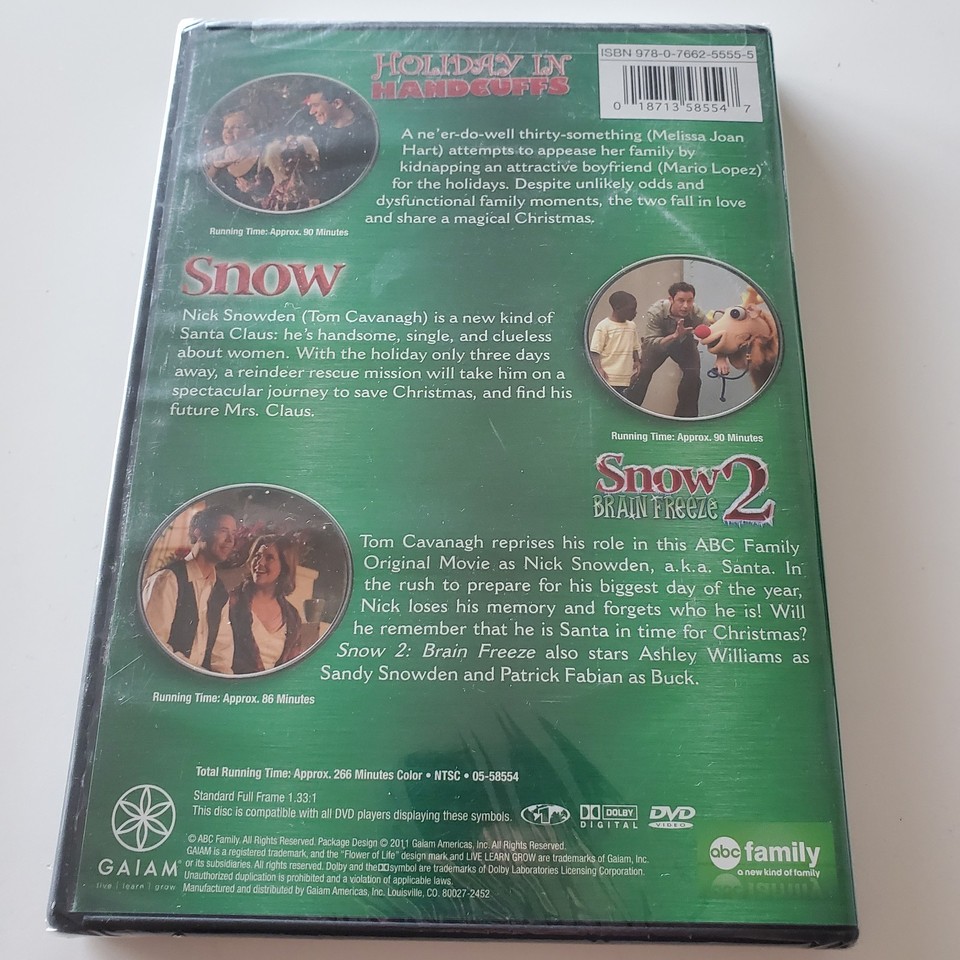Holiday in Handcuffs/Snow/Snow 2: Brain Freeze (DVD, 2008) ABC Fam, NEW ...