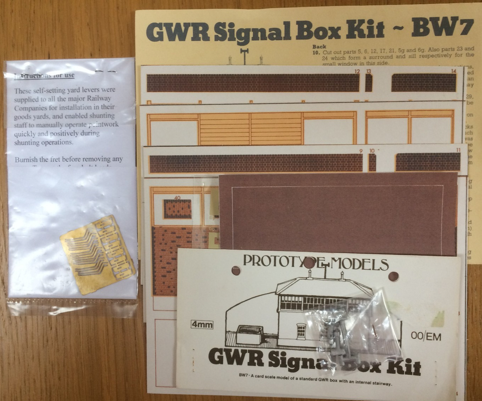 OO Prototype GWR card signal box kit BW7 & MSE yard point levers | eBay UK