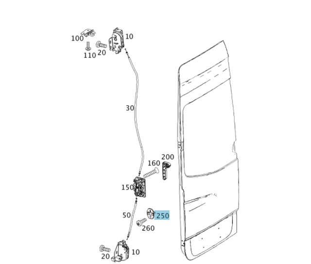 Mercedes-Benz SPRINTER 906 Rear Door Lock Striker A9067200204 Genuine ...