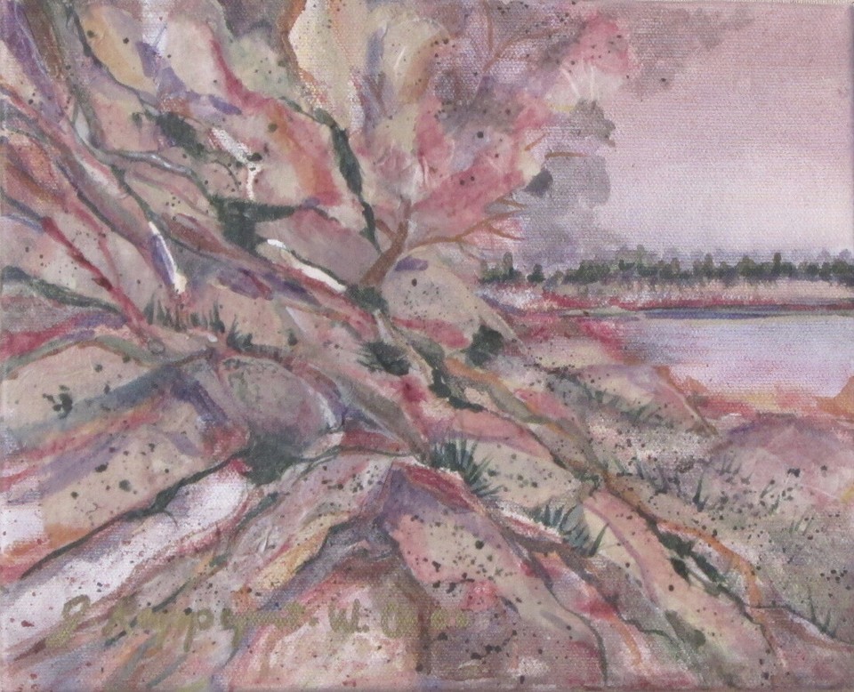 CALIFORNIA ARTIST, GAYLE RAPPAPORT WEILAND, ABSTRACT LANDSCAPE PAINTING ...