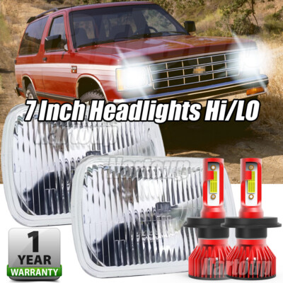 Pair For 82-93 Chevy S10 Blazer GMC S15 7X6" Projector LED Headlights ...