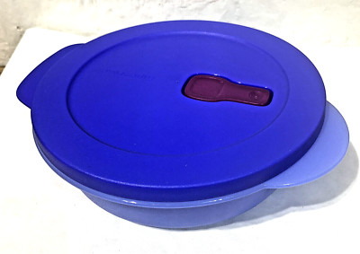 Tupperware Crystal Wave Plus Microwavable Bowl & Lid, Blue Container W ...