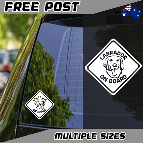 Labrador On Board Sticker Car Decal Window Puppy Paw Pet Dog Bowl ...