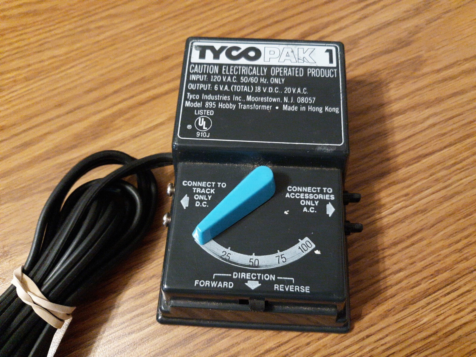 Vintage TYCO PAK 1 895 HO N TRAIN TRANSFORMER Controller No Box ...