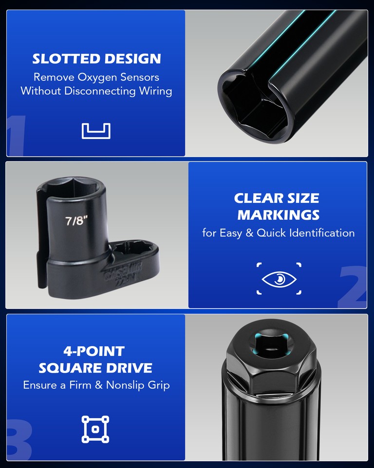 OMT 12pc O2 Sensor Removal Kit Oil Pressure Sensor Socket Set with ...