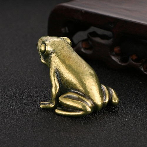 Solid Brass Frog Figurine Small Statue Home Ornament Figurines ...