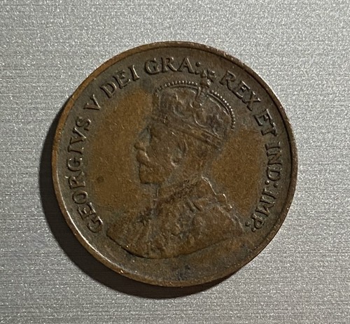 1935 CANADA ONE CENT GEORGIVS V DEI GRA: REX ET IND:IMP: Penny 1c ...