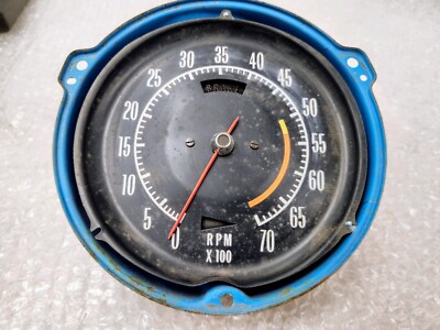 72-74 C3 Corvette Tachometer Rpm Gauge Tach Assembly White 5300 Red ...