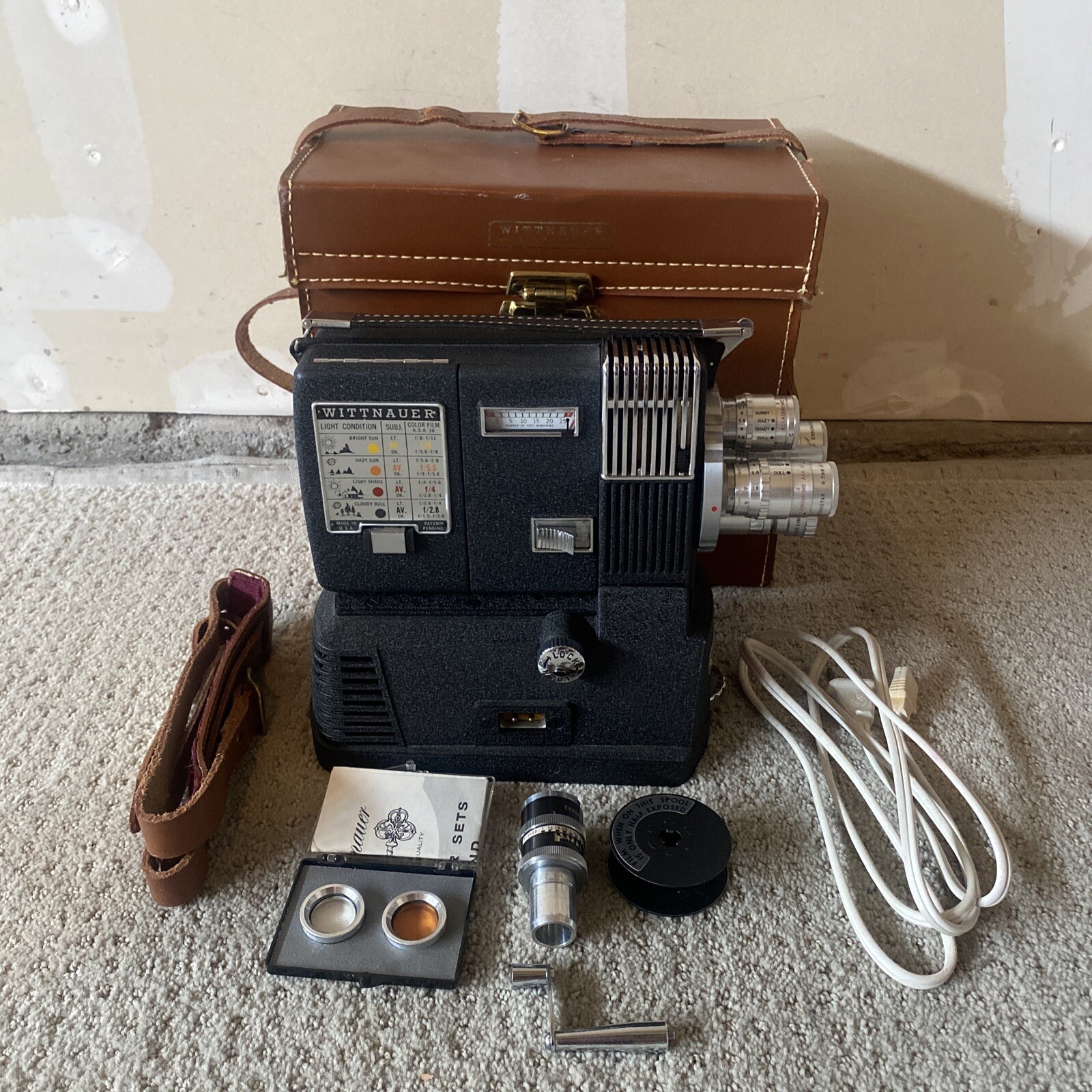 Vintage Wittnauer WD 400 8mm Cine Twin Movie Camera Projector + Case ...