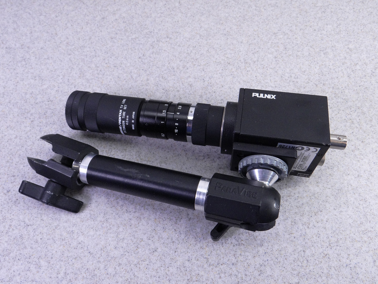 Pulnix TM-200 CCD Camera & Cosmicar Pentax TV Lens Extension tube set ...